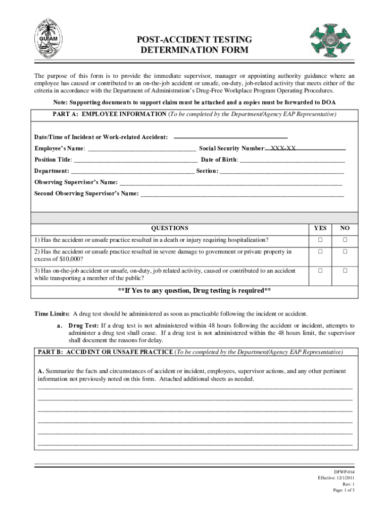 Fillable Online hr doa guam www.guamag.orgadmindocsdrug free policyPOST ...