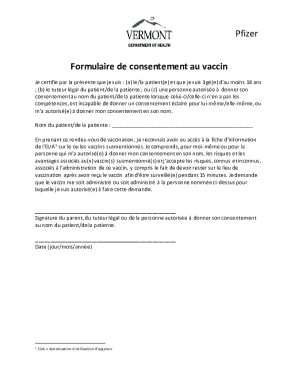 Remplissable En Ligne Vaccine Consent Form - French Fax Email Imprimer ...