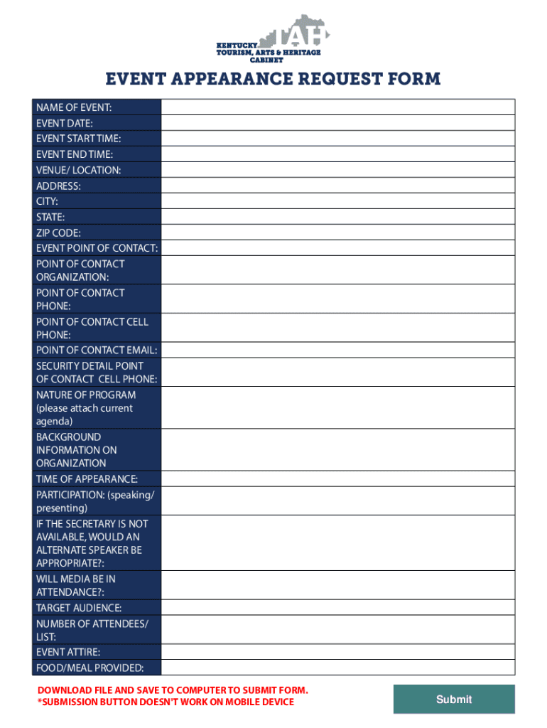 Fillable Online Event%20Request%20Form - PDF Document Fax Email Print ...