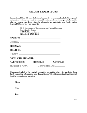 Fillable Online RELEASE REQUEST FORM Fax Email Print - pdfFiller