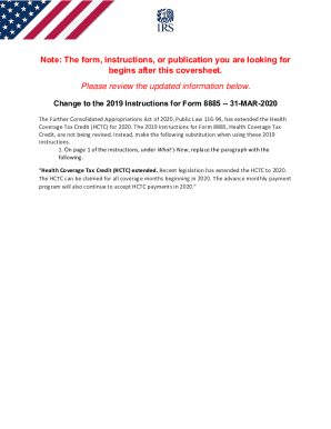 Fillable Online 2019 Instructions for Form 8885. Instructions for Form ...