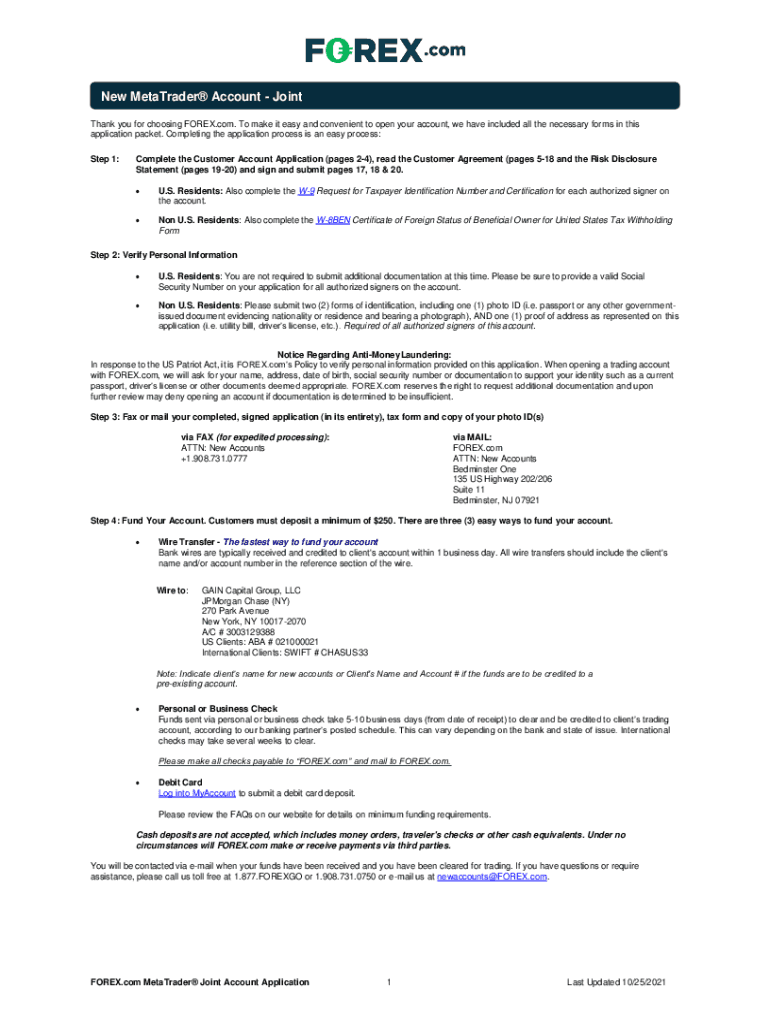 Fillable Online New Account Joint on MetaTrader - Ally Fax Email Print ...