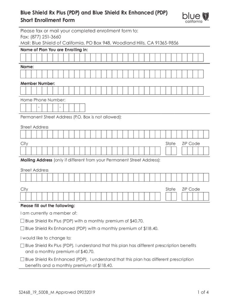 Fillable Online 2022 Individual Enrollment Request Form Blue Shield Rx ... Fax Email Print ...