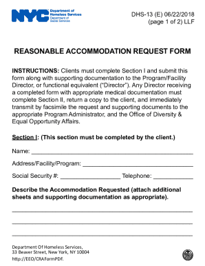 Fillable Online REASONABLE ACCOMMODATION REQUEST FORM INSTRUCTIONS ...
