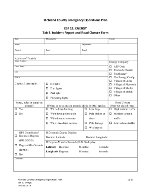 Fillable Online 12-E Incident Report and Road Closure Form.docx Fax ...