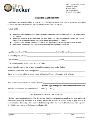 Fillable Online Business tax Final Close Form Fax Email Print - pdfFiller