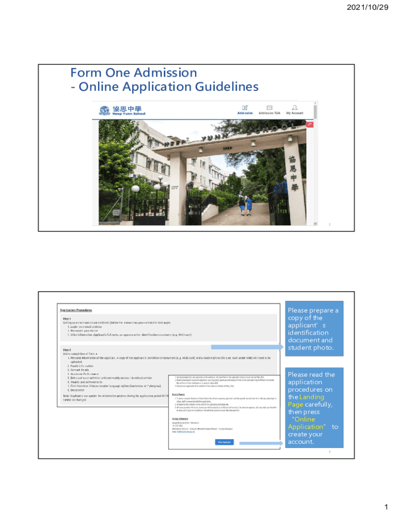 Fillable Online Microsoft PowerPoint - Form One AdmissionOnline ...