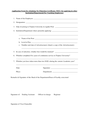 Fillable Online Letter for No Objection Certificate (NOC) Request from ... Fax Email Print ...