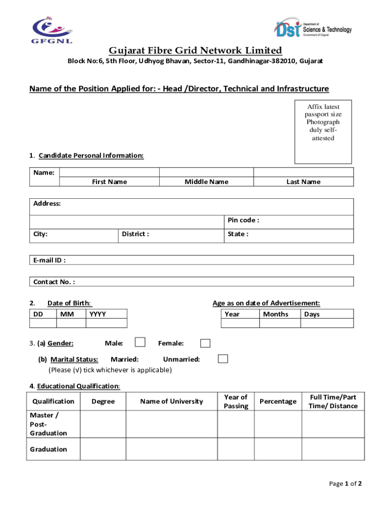 Fillable Online dst gujarat gov dst.gujarat.gov.in Portal DocumentGujarat Fibre Grid Network ...