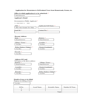 Fillable Online Application form for felling of trees.docx Fax Email ...