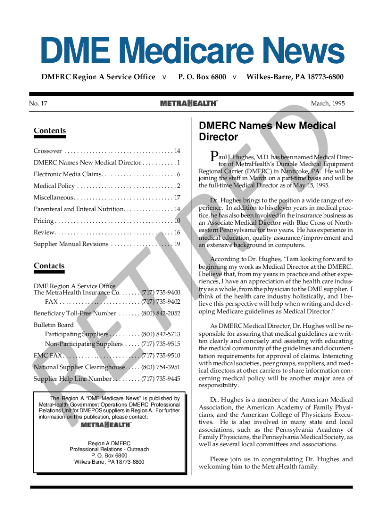 Fillable Online DMERC Names New Medical Fax Email Print - pdfFiller