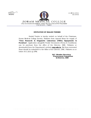 Fillable Online tender mizoram gov sitemate.comfinanceinvitation-to ...