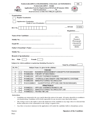 Fillable Online RTI Application Form for Narasaraopeta Engineering ...