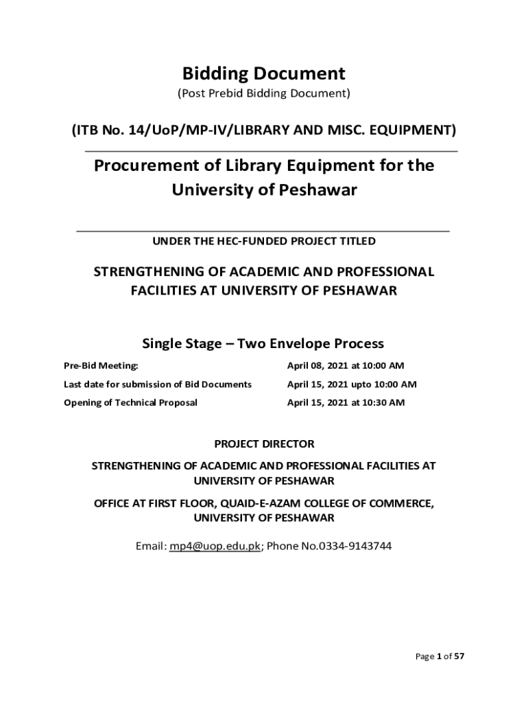 Fillable Online ADDENDUM No. 1 To Bidding Documents FOR Procurement of ...