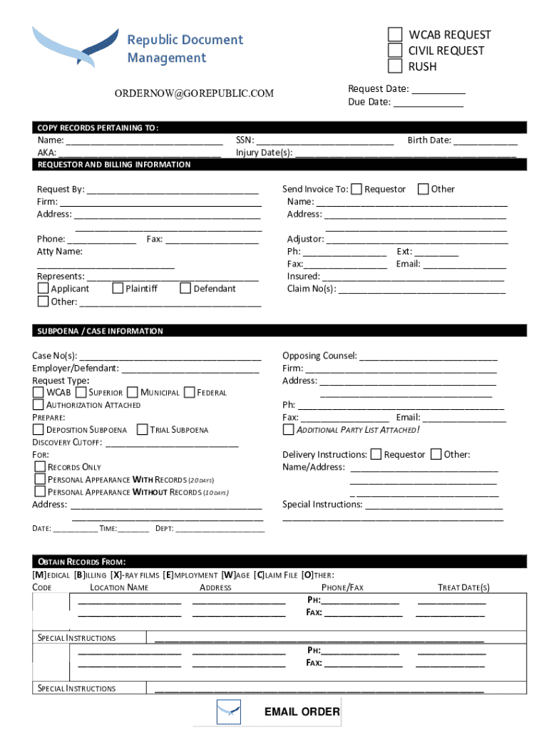 Fillable Online Fillable Online WCAB REQUEST Re publ ic Documen t CIVIL ... Fax Email Print ...