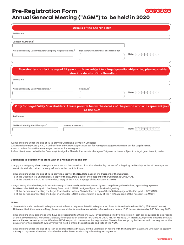 Fillable Online Pre-Registration Form - v5 Fax Email Print - pdfFiller