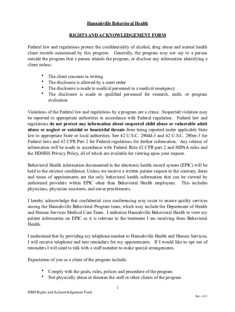 Fillable Online Rights-and-Acknowledgement-form-hhc Fax Email Print ...