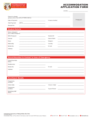 Fillable Online accommodation application Form 2020V3 Fax Email Print ...