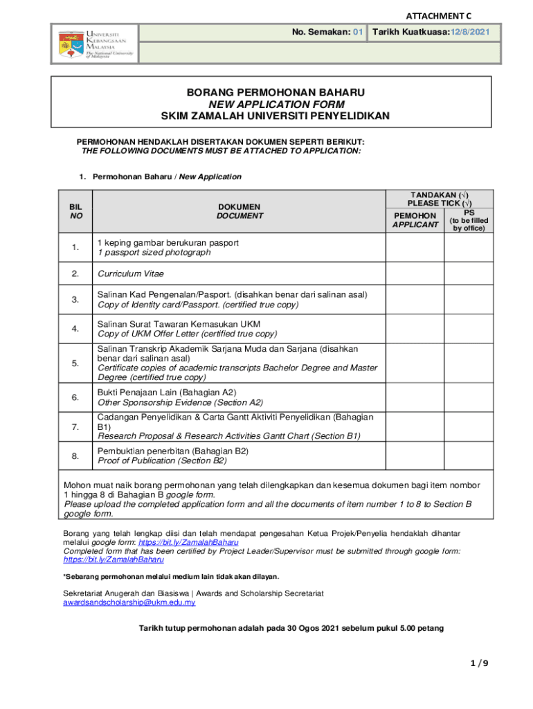 Fillable Online BORANG PERMOHONAN BAHARU NEW APPLICATION FORM ... - ukm ...