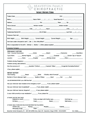 Fillable Online Infant Intake Form - Feb 2020 Fax Email Print - pdfFiller