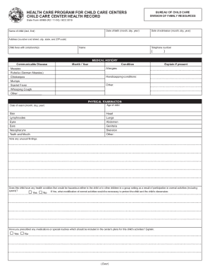 Fillable Online CCDF Health and Safety Requirements Fact Sheet: Health ...