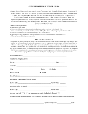 Fillable Online Confirmation Speech or Letter From Mom or Dad (Parents ...