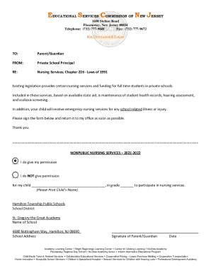 Fillable Online The Educational Services Commission Of New Jersey ...