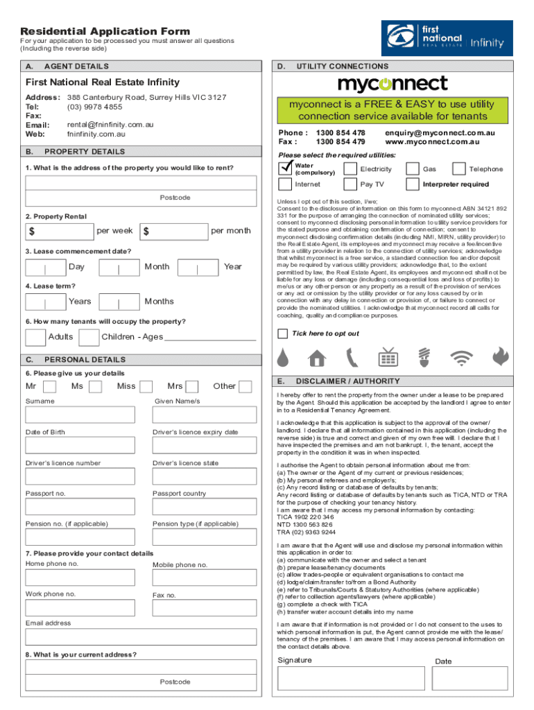 Fillable Online Residential Rental Application Form - Amazon Web Services Fax Email Print ...