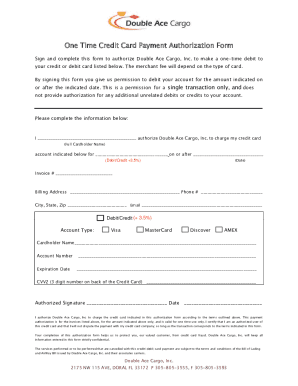 Fillable Online ACH Debit Authorization Form - doubleacecargo.net Fax Email Print - pdfFiller