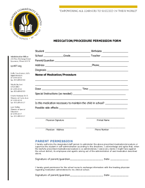 Fillable Online MEDICATION DISPENSING PERMISSION FORM Fax Email Print ...