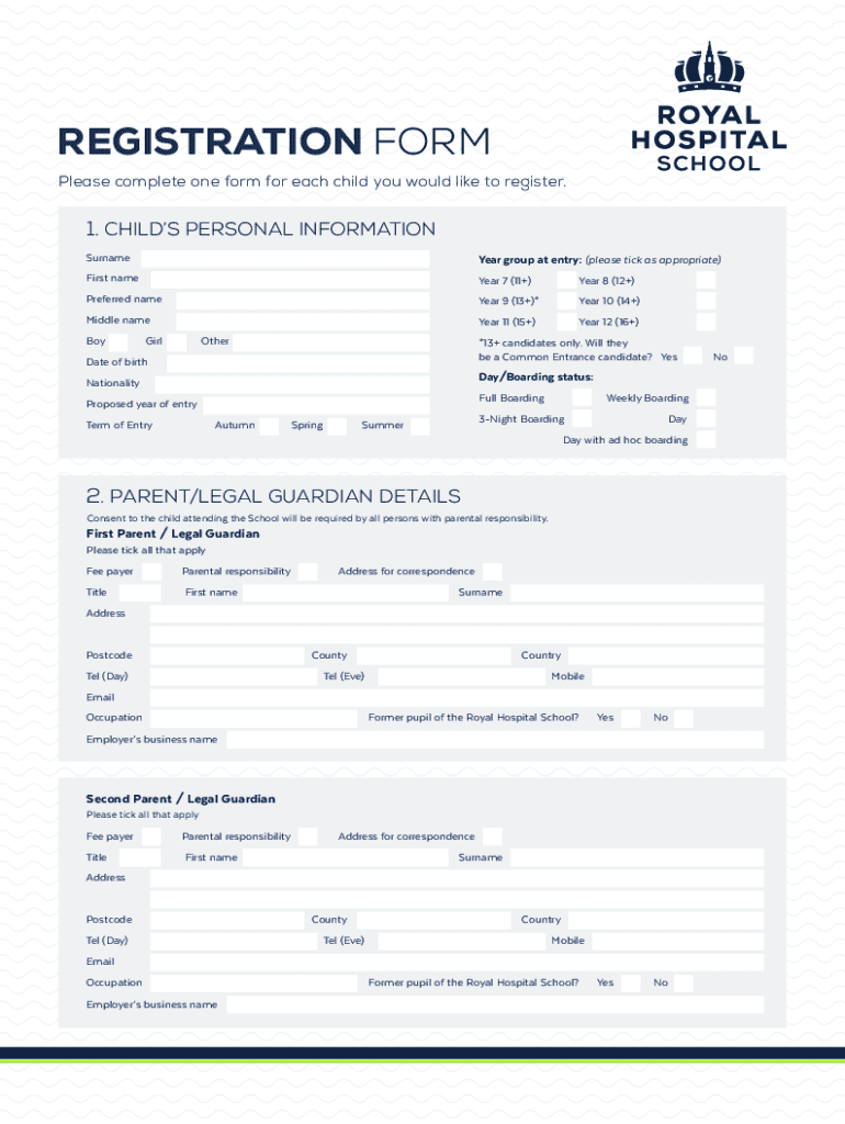 Fillable Online Bright Sparks Pre School Registration form Fax Email ...