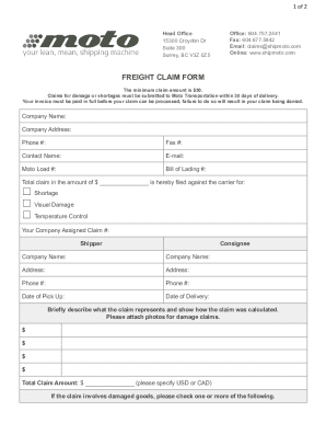 Fillable Online Moto Claim Form Editable Fax Email Print - pdfFiller