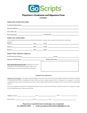 Fillable Online Physicians Permission and Signature Form Fax Email Print - pdfFiller