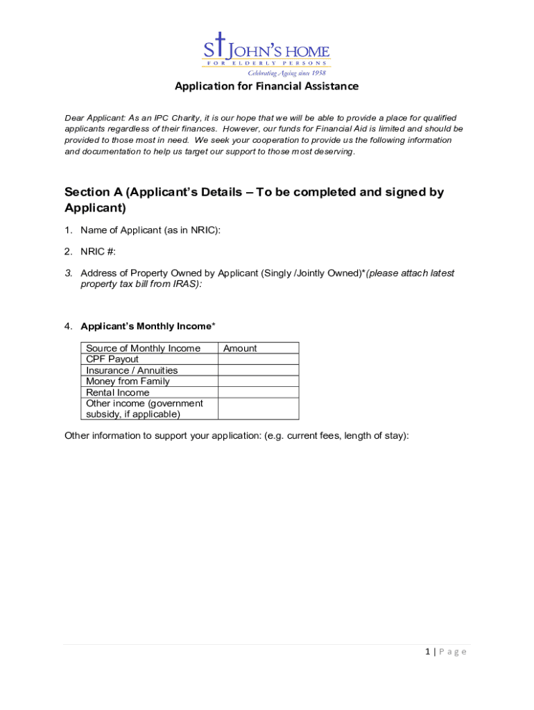 Fillable Online SJH Financial Assessment Form 2021 (v0821) LATEST Fax ...