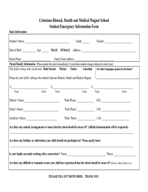 Fillable Online Emergency Form Template.docx Fax Email Print - pdfFiller
