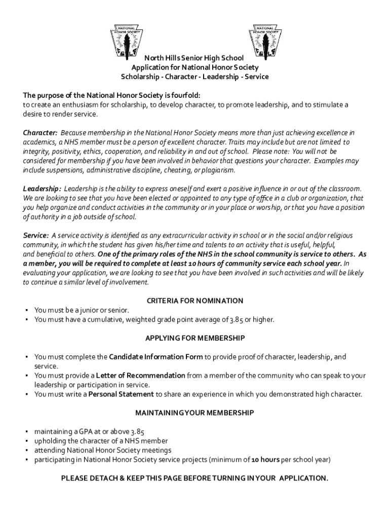 Fillable Online NHS Candidate Information Form 21 Fax Email Print ...