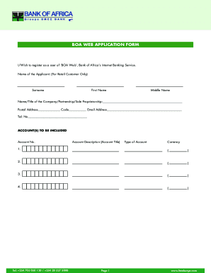 Fillable Online BOA WEB FORM Fax Email Print - pdfFiller