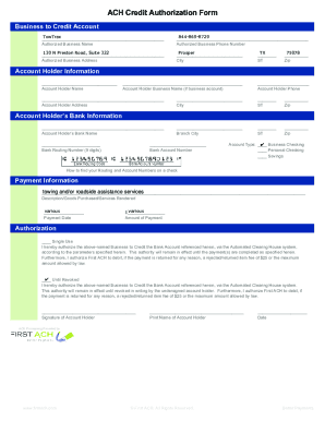 Fillable Online Business ach authorization form template Fax Email ...