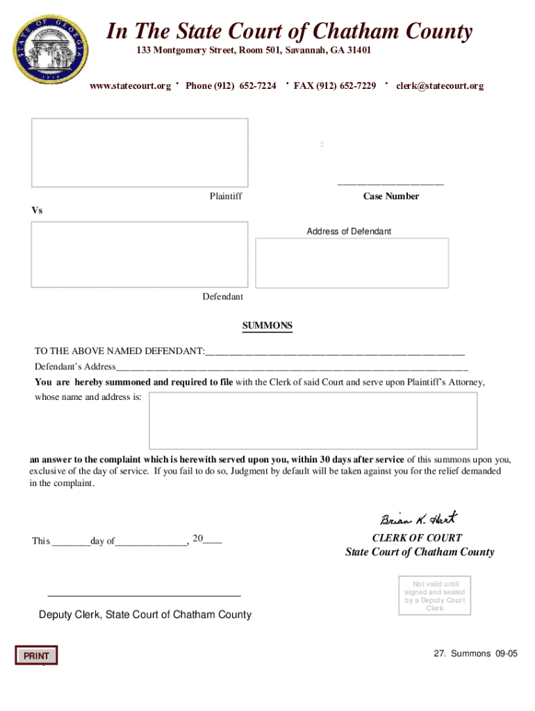 Fillable Online Fillable Online Chatham County, GA - Court System - About ... Fax Email Print ...