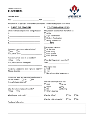 Fillable Online Electrical Diagnostic Fax Email Print - pdfFiller