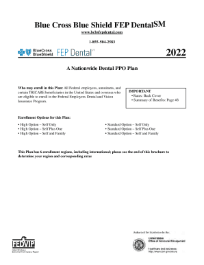 Fillable Online 2022 Blue Cross Blue Shield FEP Dental . 2022 Blue ...
