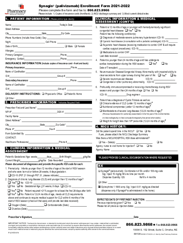 Fillable Online Respiratory Syncytial Virus (RSV) Enrollment Form 2019 ...