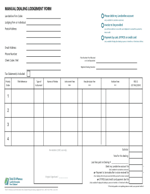 Fillable Online Fillable Online Manual Dealing Lodgement Form User ...