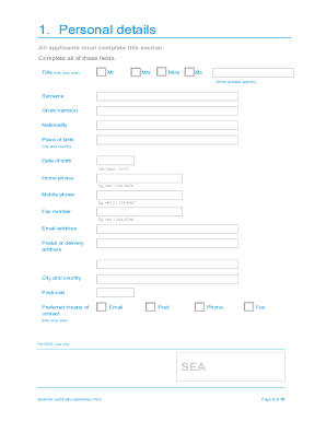 Fillable Online maritimenz govt Seafarer Certificate Application Form ...