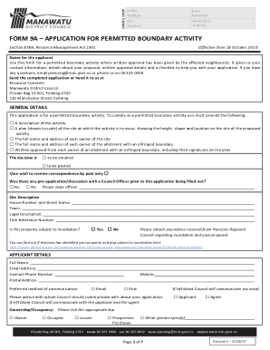 Fillable Online Form 9A Application for deemed permitted boundary ...