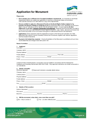 Fillable Online Application for Monument.DOCX Fax Email Print - pdfFiller