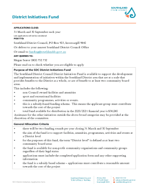 Fillable Online SDC District Initiatives Application form Fax Email ...