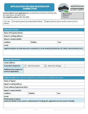 Fillable Online New Wastewater Connection - Application Form - 2021 Fax ...