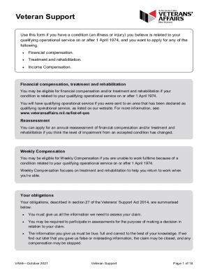 Fillable Online Evidence Needed For Your Disability Claim - Veterans ...