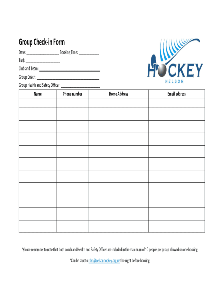 Fillable Online Group Check-in Form Fax Email Print - pdfFiller